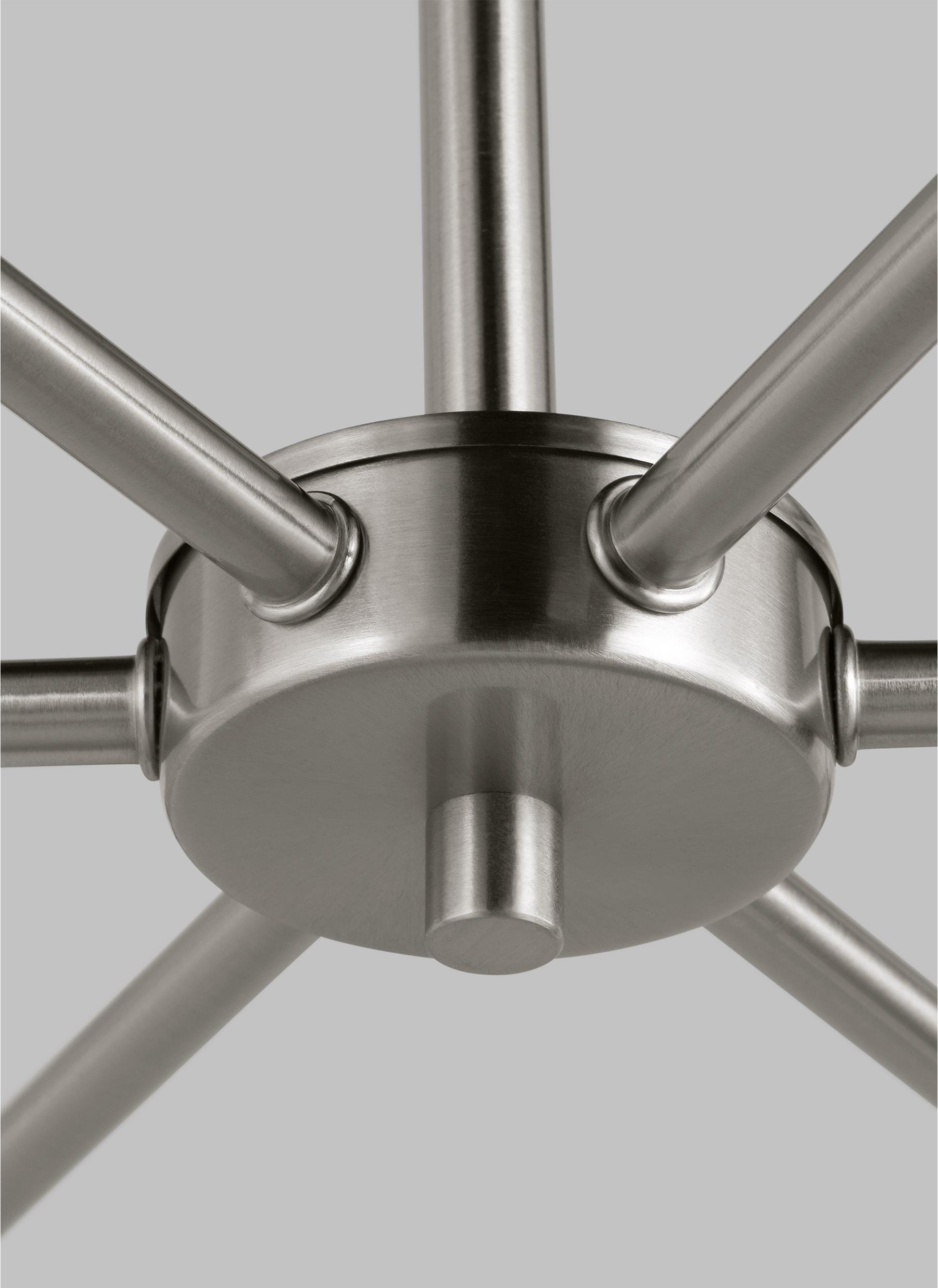 Alvin Six Light Chandelier, Brushed Nickel - Midcentury - Chandeliers ...