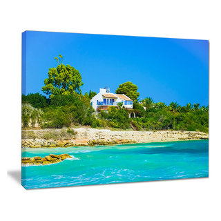 "House On The Island of Cyprus" Oversized Landscape Wall Art Print, 40 ...