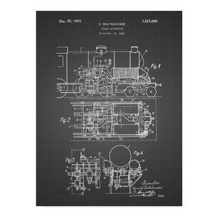 "Train Engine" by Cole Borders, Canvas Art, 32"x24" - Industrial ...