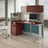 Pemberly Row Cubicle Desk with Storage in Hansen Cherry - Engineered ...