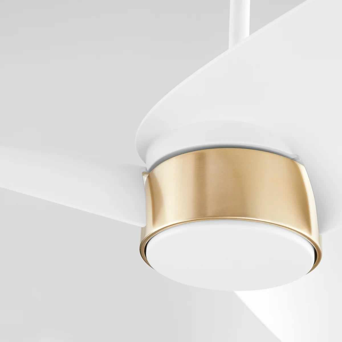 Brisa 1 Light 60 in. Outdoor Fan, Studio White and Aged Brass, Studio ...