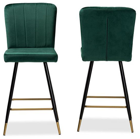 Baxton Studio Preston Modern Luxe and Glam Green Velvet Fabric ...