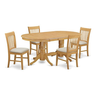 5-Piece Table and Chairs Set, Table and 4 Dining Chairs With Cushion ...