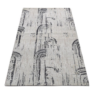 Gainsboro Gray THE CANE Silk With Wool DA CANE Hand Knotted Rug 3' x 5 ...