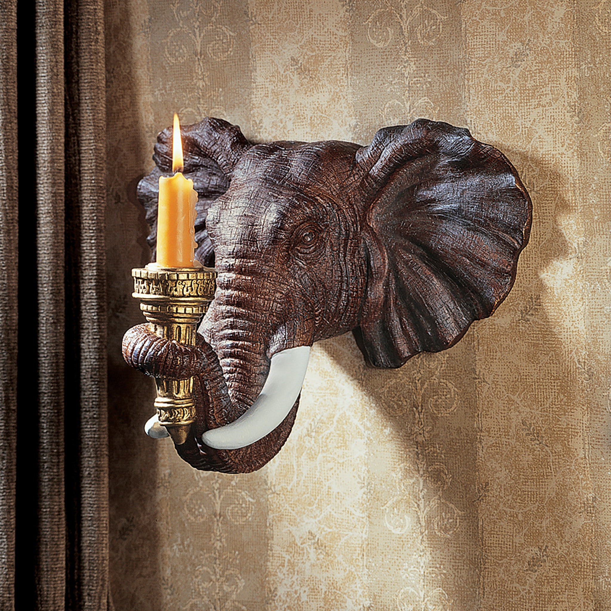 Set of 2 Elephant Head Sconces - Tropical - Wall Sconces - by Design ...