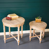 Farmhouse Natural Wood Round Side Table 2-Piece Set - Farmhouse - Side ...