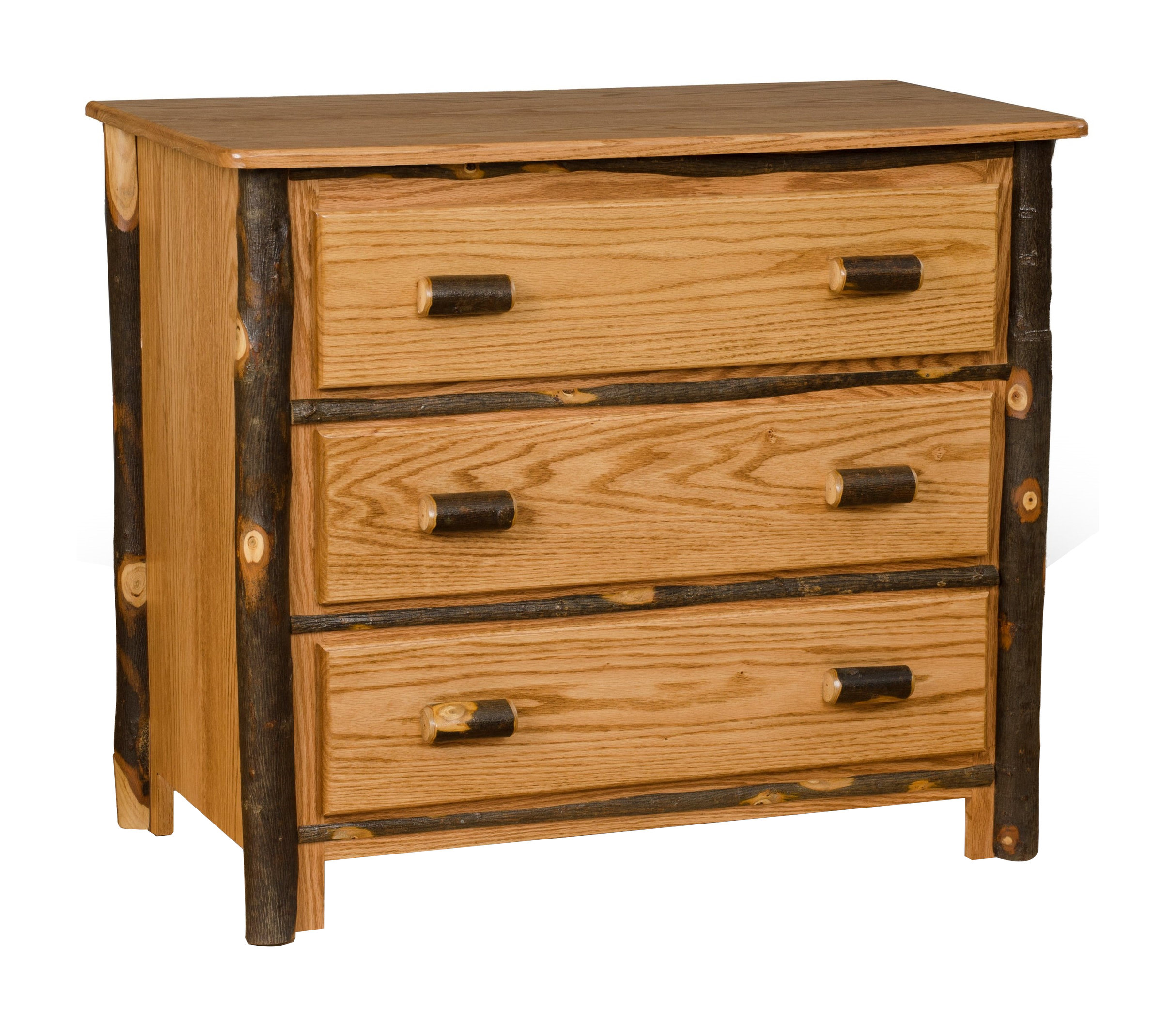 Hickory Log Chest of Drawers, 3-Drawer - Rustic - Accent Chests And ...