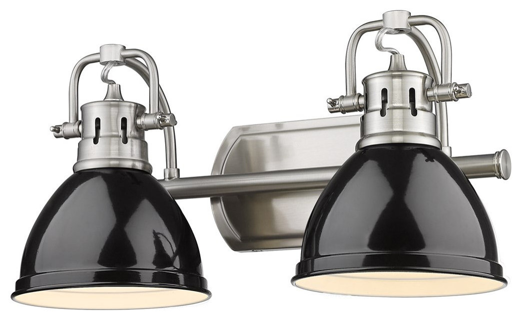 Golden Duncan 2-Light Bath Vanity 3602-BA2 PW-BK, Pewter - Traditional ...