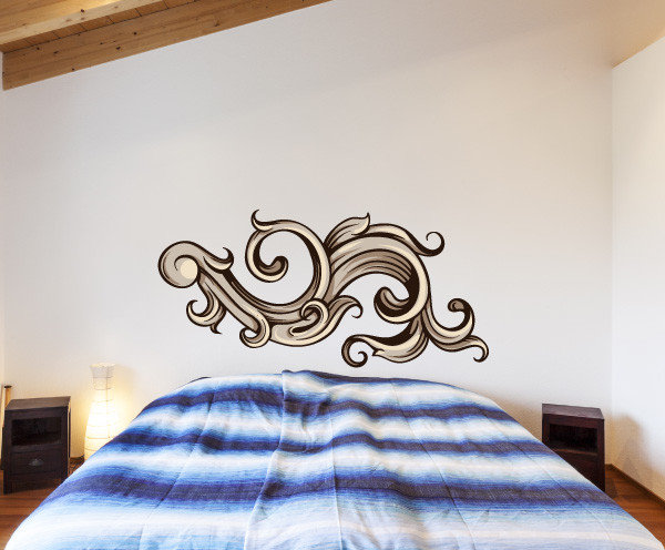 Floral Corner Vinyl Wall Decal FloralCornerUScolor008, 6 in ...