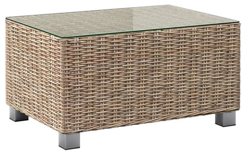 TK Classics Outdoor Patio Rectangle Coffee Table with Glass-Top in ...