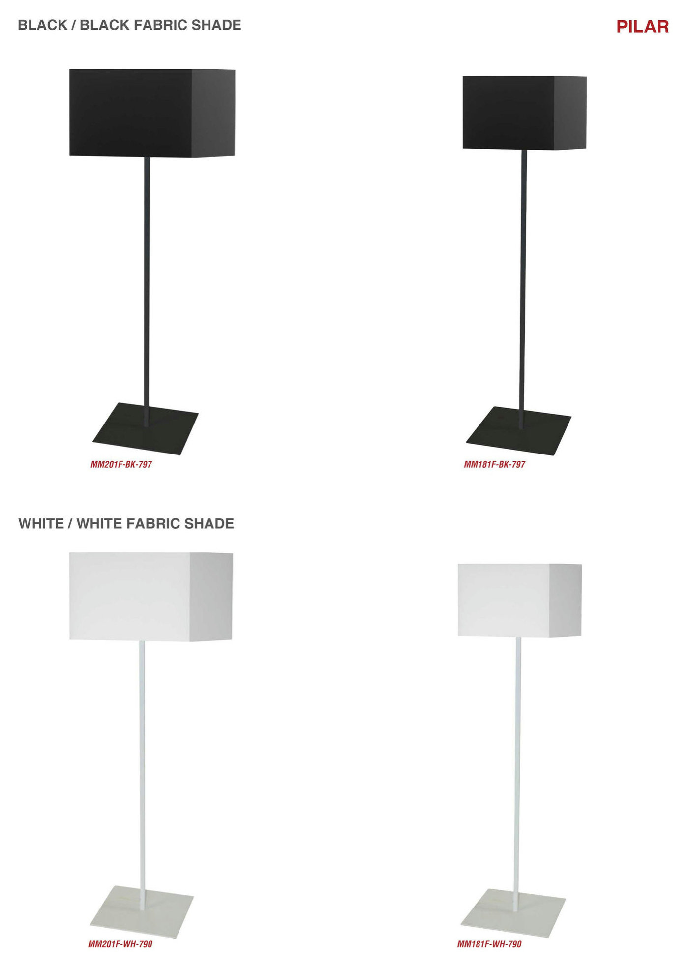 1 Light Square Floor Lamp w/ White Shade - Transitional - Floor Lamps ...