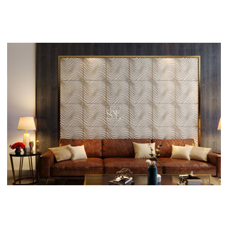 Nature-Themed Cladding with Wave Texture - Living Room - Other - by ...