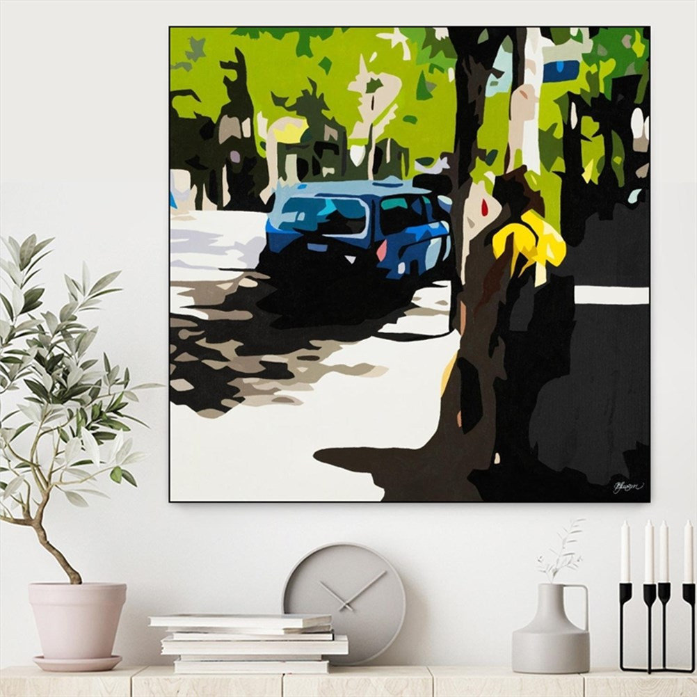 Giant Art Canvas 20x20 A Volvo In Ballard Framed in Multi-Color ...