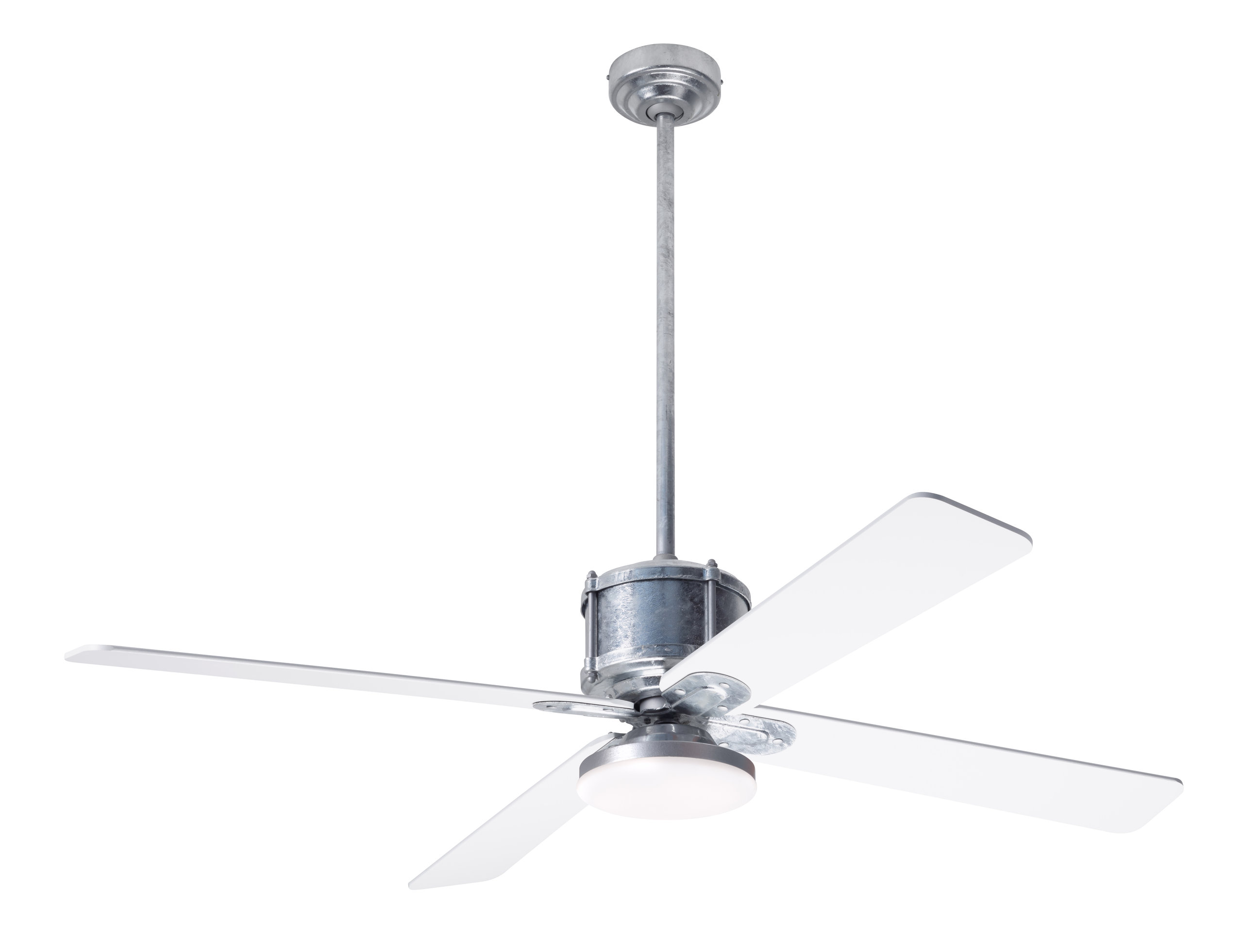 Industry DC Fan, Galvanized Finish, 50" White Blades, 20W LED Open ...