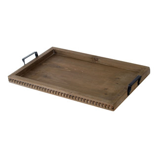 Wood Bead Tray 24x15x3" - Transitional - Serving Trays - by Fantastic ...