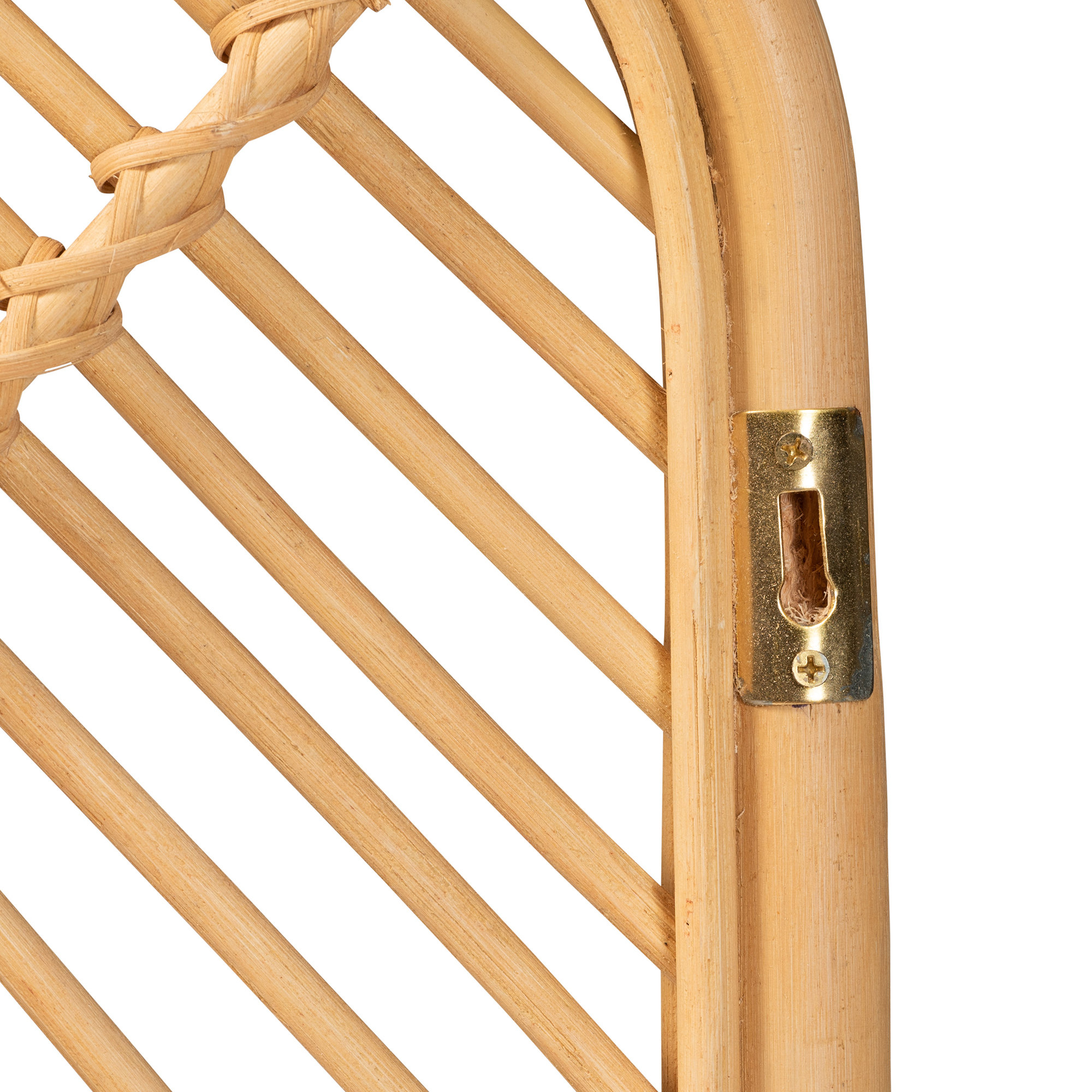 Sakina Modern Bohemian Natural Brown Rattan Queen Size Wall-mount ...