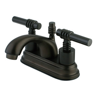 Royale Two Handle 4" Centerset Lavatory Faucet with Brass Pop-up ...