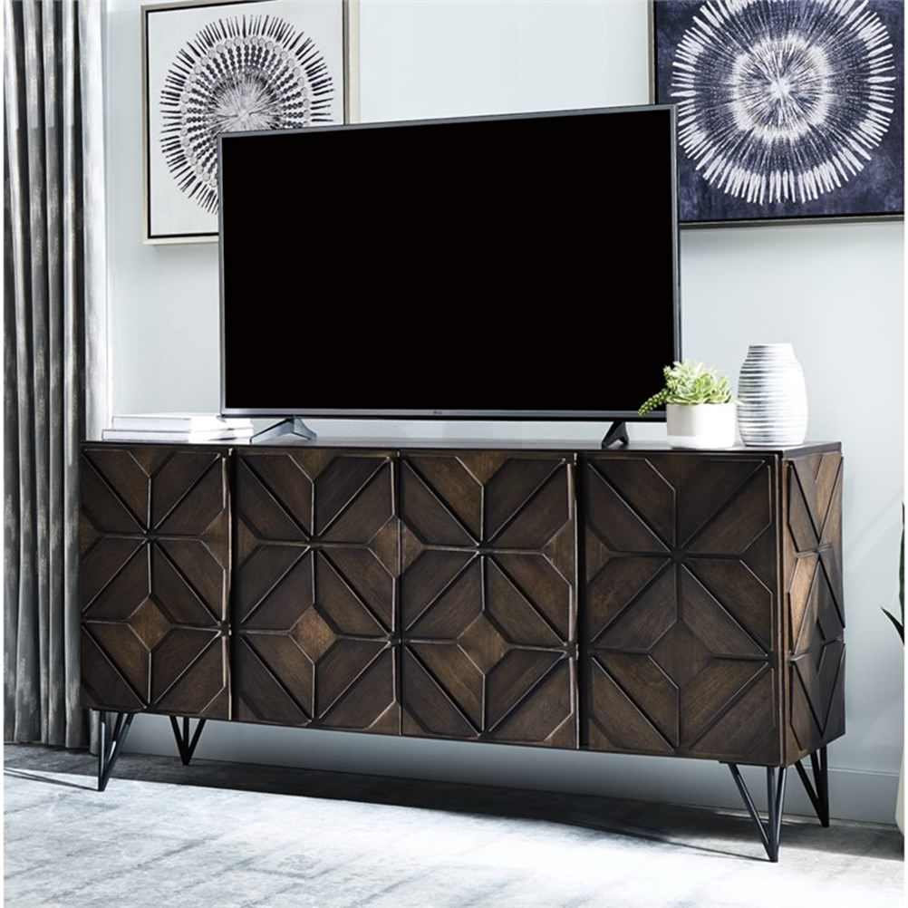 Bowery Hill Modern / Contemporary Wood Chocolate 73" TV Stand ...