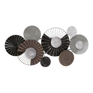 Modernist Floating Roundels Wall Sculpture, 39.5" - Farmhouse - Metal ...
