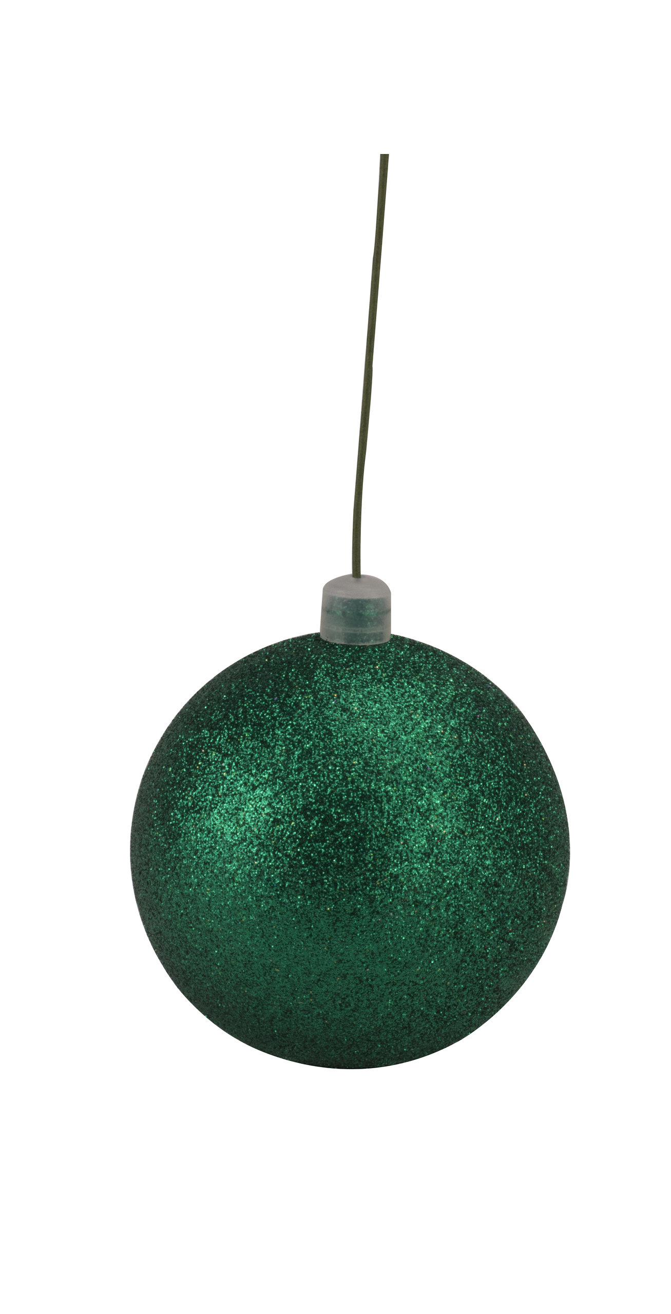 80Mm 3" Green Glitter Ball Ornament With Wire - Contemporary ...
