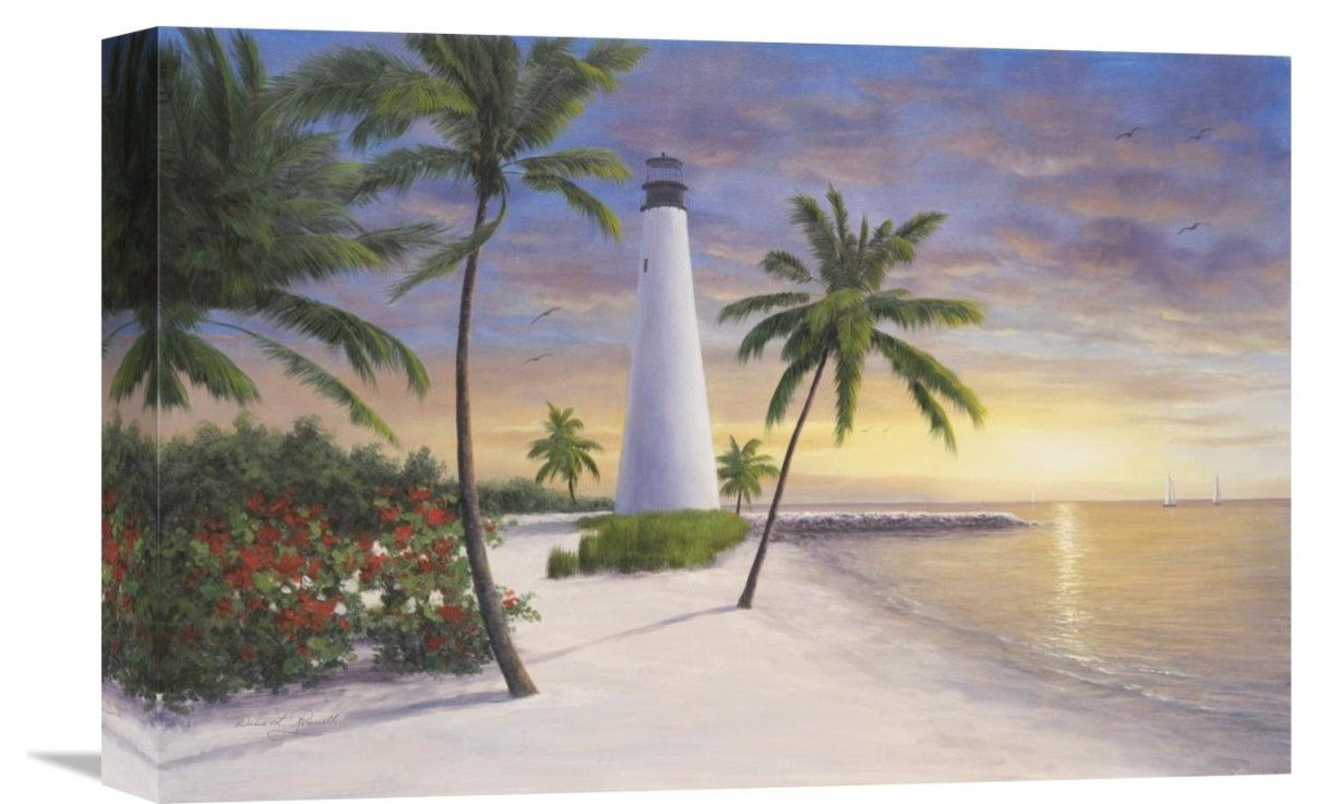 "Lighthouse - Key Biscayne" Artwork, 18" x 12" - Prints And Posters ...