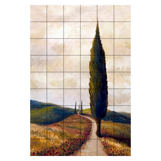 Tile Mural Kitchen Backsplash - Afternoon in Tuscany I - by Joanne ...
