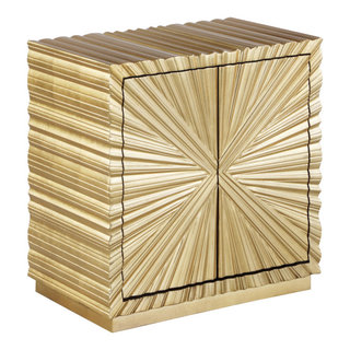 Golda Starburst Design Side Table in Gold Leaf Finish - Contemporary ...