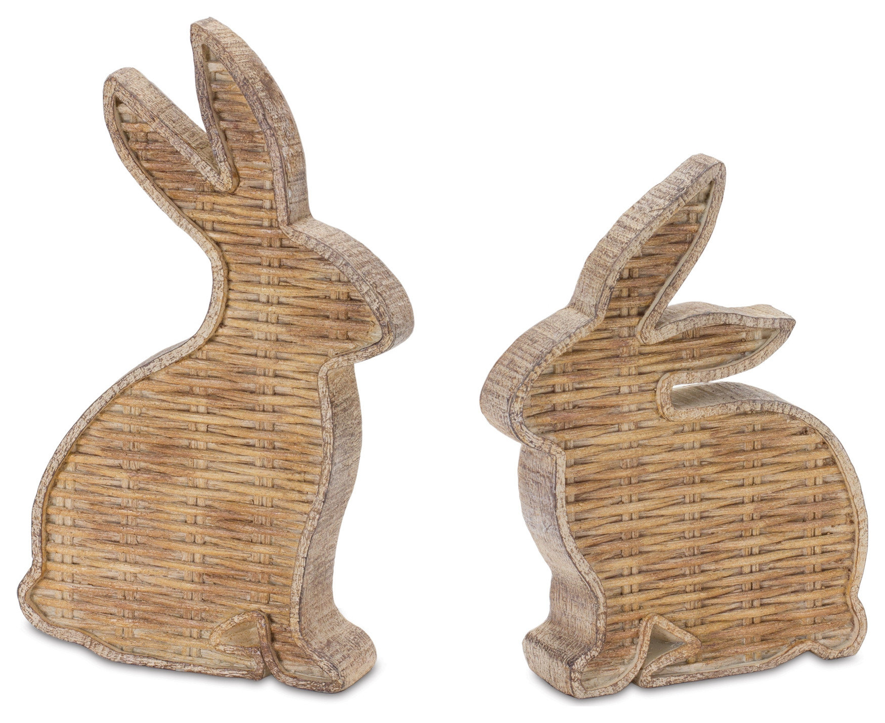 Wicker Rabbit Decor, 2-Piece Set - Farmhouse - Decorative Objects And ...