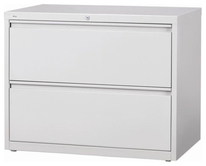Scranton & Co 2-Drawer Modern Metal Lateral File Cabinet in Light Gray ...