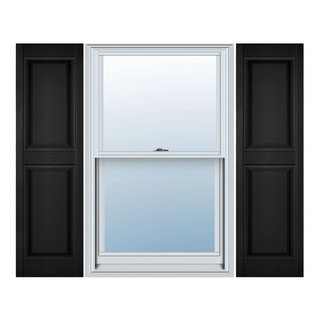 Mid-America, Two Equal Panels, Raised Panel Shutters, Black, 57" H x 12 ...