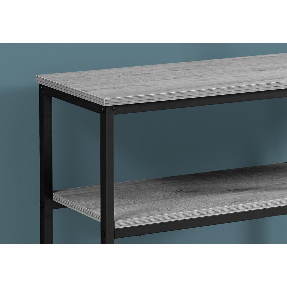 Accent Table - 42"L / Grey / Black Metal Hall Console - Industrial ...