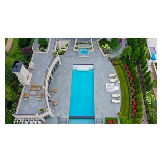 Wilmette, IL Rectilinear Swimming Pool with Separate Hot Tub ...