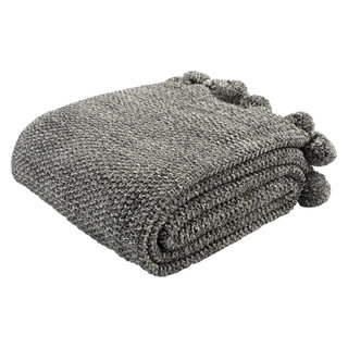 Pom Pom Knit Throw - Scandinavian - Throws - by HedgeApple | Houzz