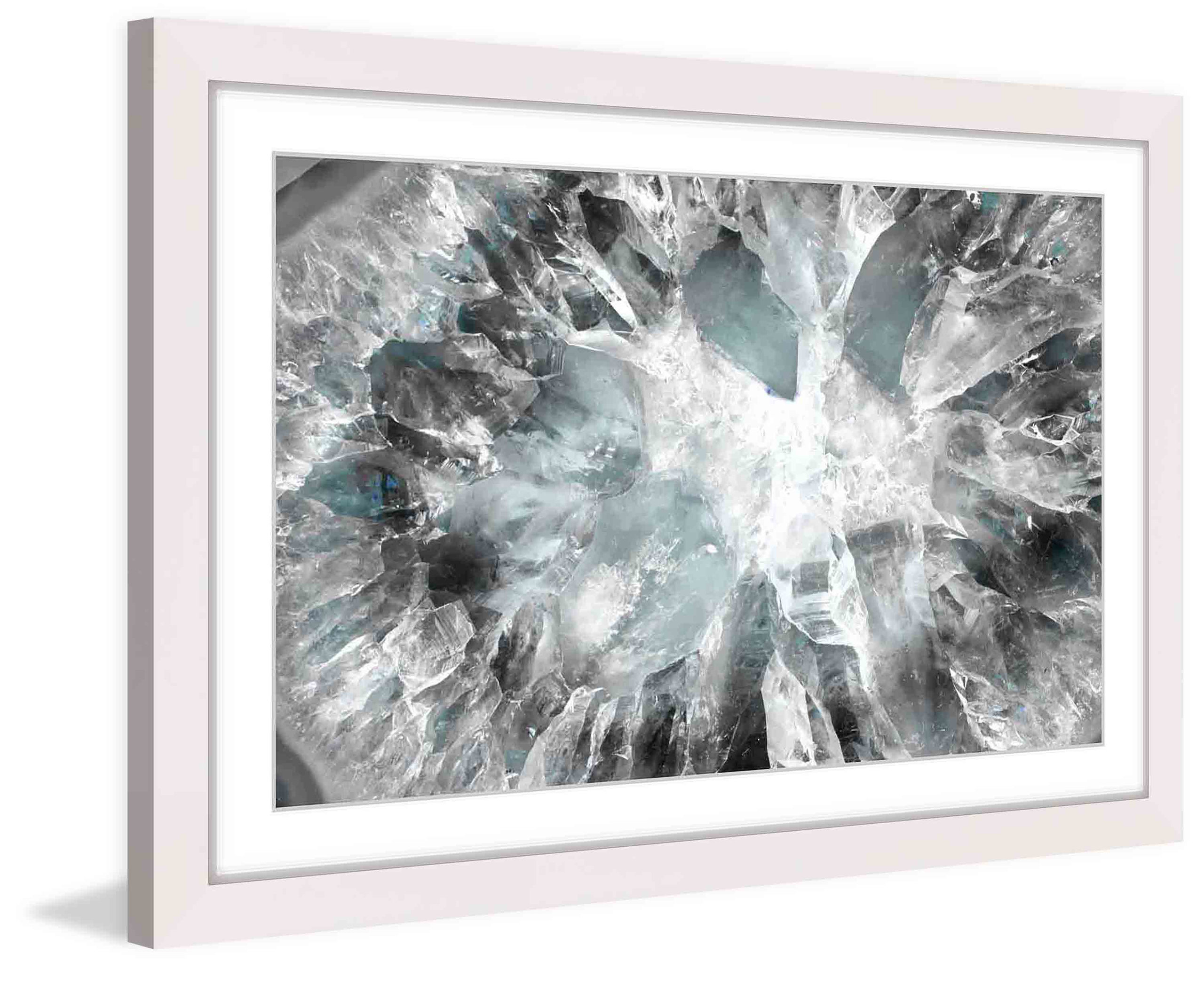 "Crystalline White" Framed Art Print, 30"x20" - Contemporary - Prints ...
