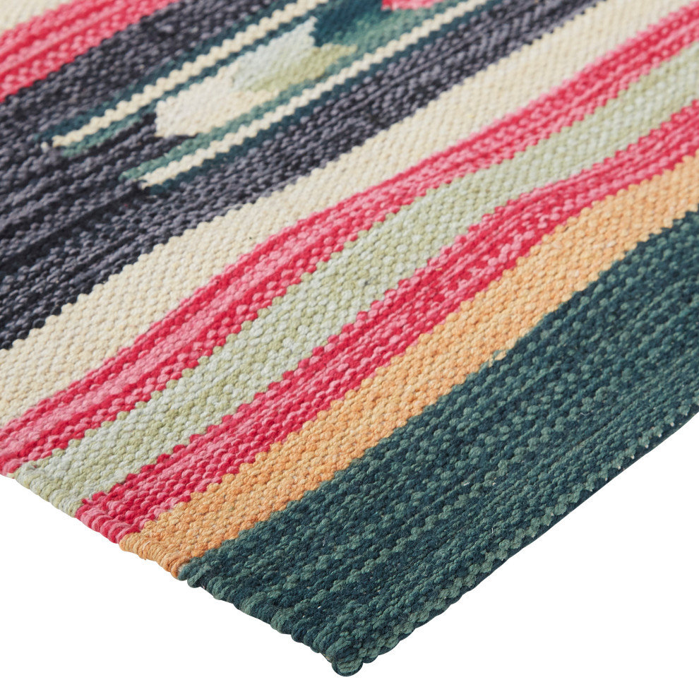 Galvin Navajo Style Ganado Rug, Blanket Pattern, Black, 8'x10 ...
