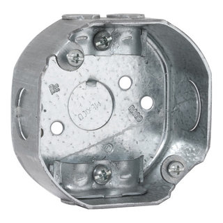 RACO 112 Octagon Box with Conduit Knockout, 3-1/2"x1-1/2" Deep Steel ...