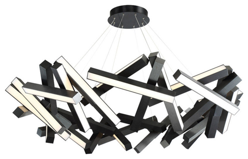 Chaos LED Round Chandelier 3000K, 60" - Modern - Chandeliers - by ...