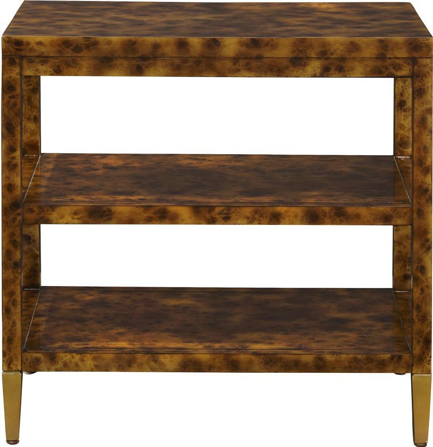 Side Table Port Eliot Mid-Century Modern Tortoise Shell Gold Leaf Feet ...