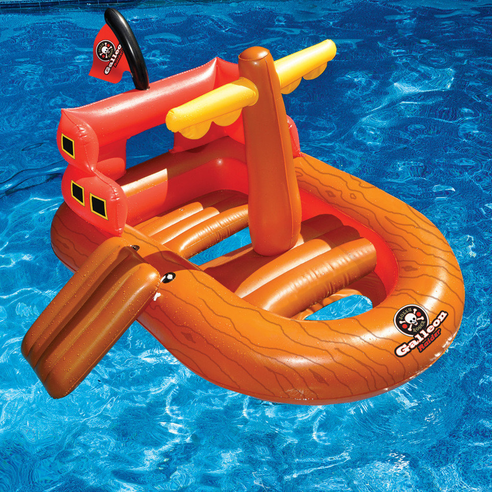 64" Galleon Raider Inflatable Swimming Pool Pirate Ship Floating Boat ...