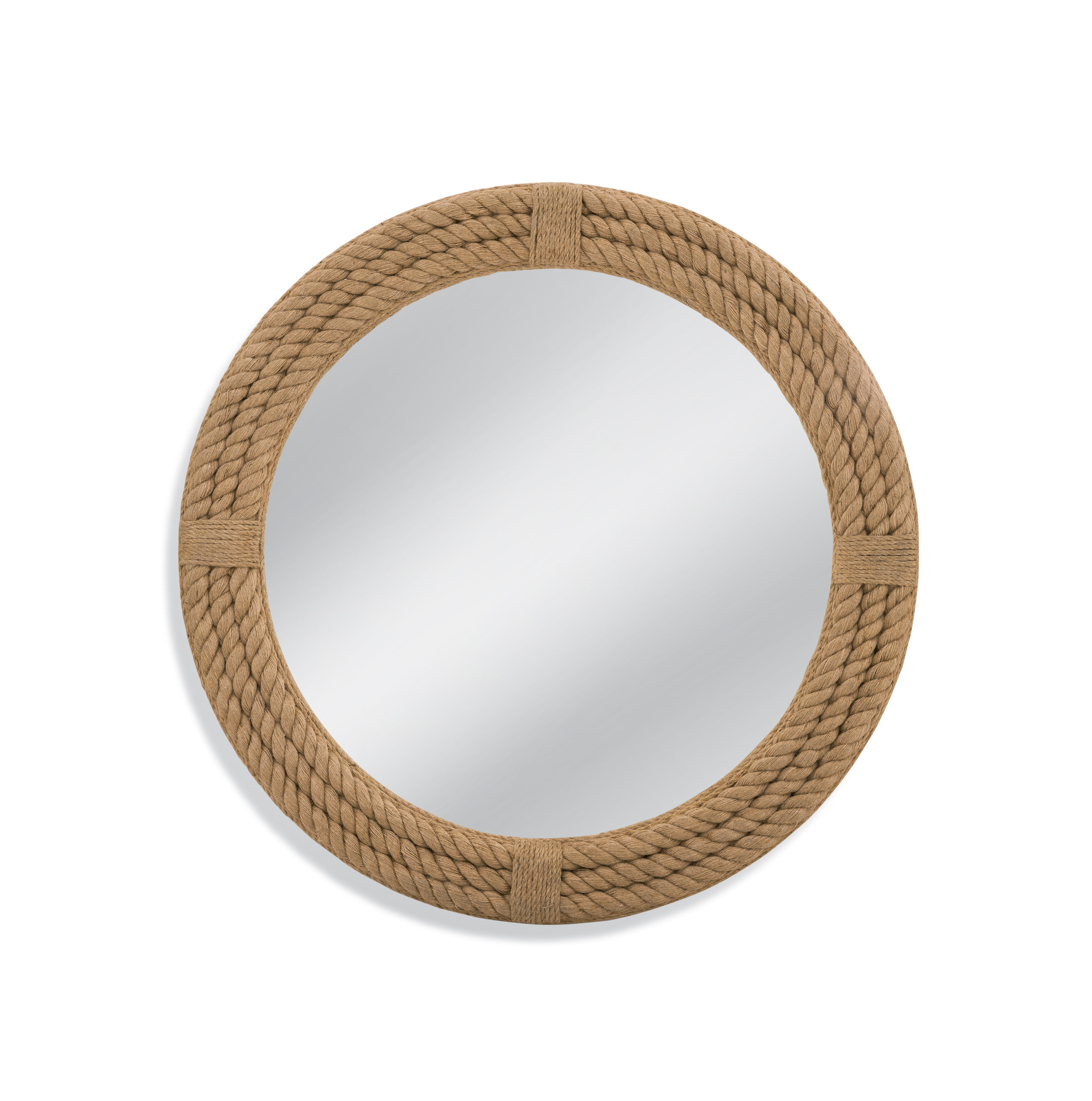 Forecabin Rope and MDF Brown Wall Mirror, W 3.25 x D 48 x H 48 - Beach ...