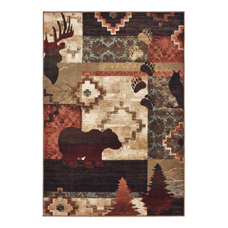 Oriental Weavers Woodlands 9649A Brown Rust Area Rug, Rectangle 6'7" x ...