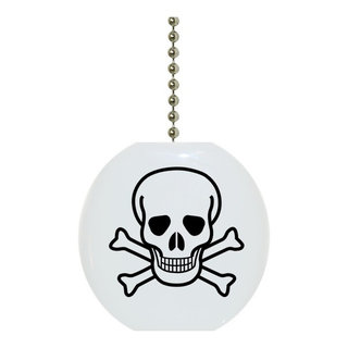 White Skull Crossbones Ceiling Fan Pull - Contemporary - Ceiling Fan ...