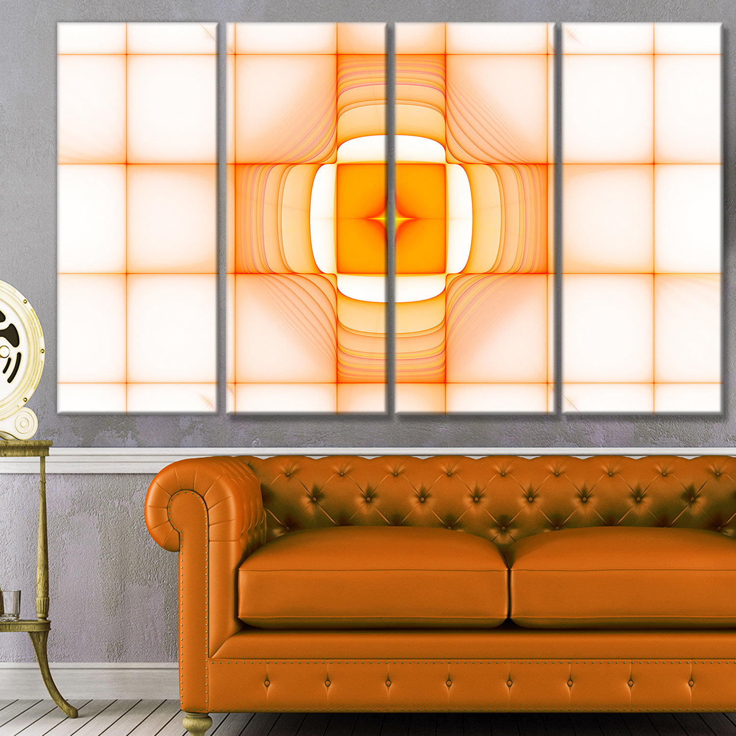 Yellow Thermal Infrared Visor, Multipanel Abstract Canvas Art Print, 48 ...