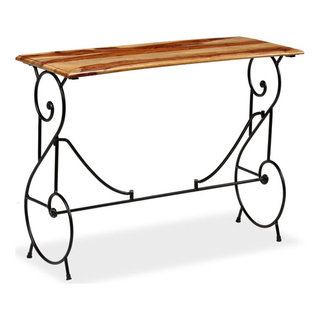 vidaXL Console Table Honey Finish Acacia Wood - Mediterranean - Console ...