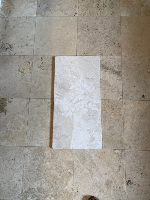 Queen beige tumbled marble