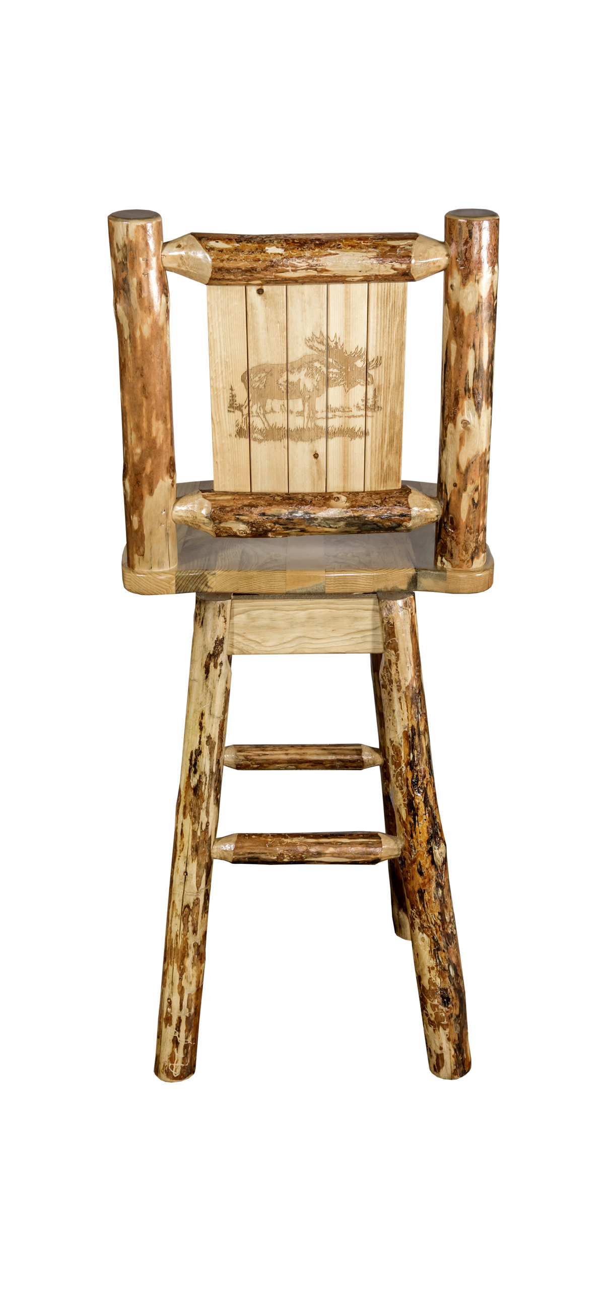 Glacier Country Counter Height Swivel Bar Stool With Laser Engraved ...