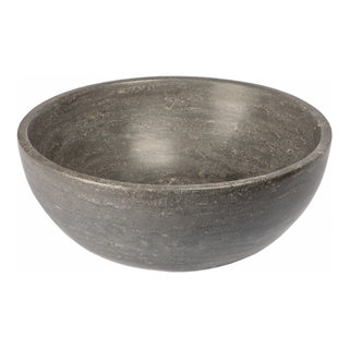 Small Honed Black Limestone Vessel Sink Bowl for Bathroom, 14 Inch ...