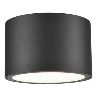 Lamar Exterior Ceiling Light, Black, 8x5 - Modern - Outdoor Flush-mount ...