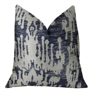 Artsy Canvas Navy Cream Handmade Luxury Pillow, Double Sided 26" x 26 ...