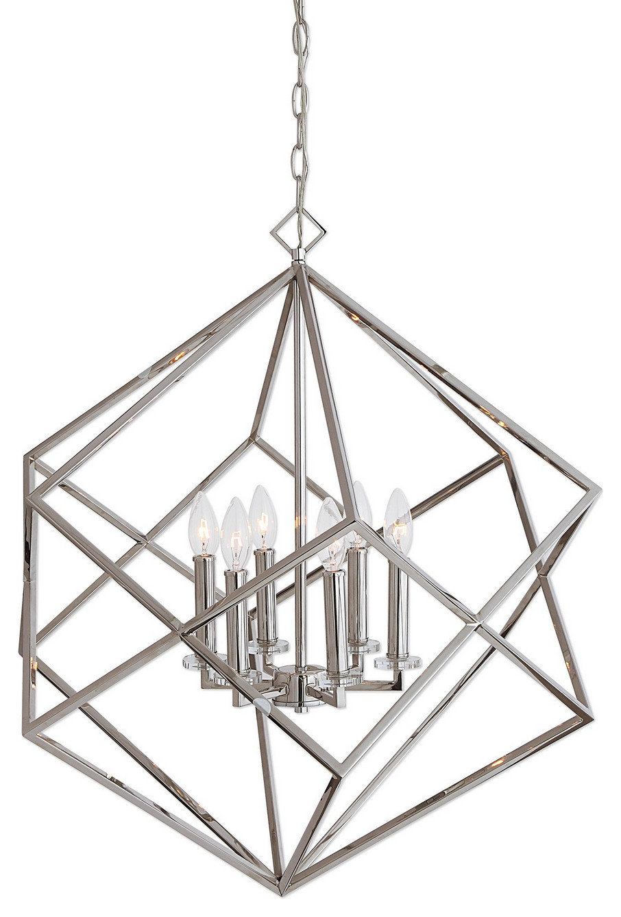 Polished Nickel 6-Light Pendant, Euclid Collection, 26.000 - Transitional - Pendant Lighting ...